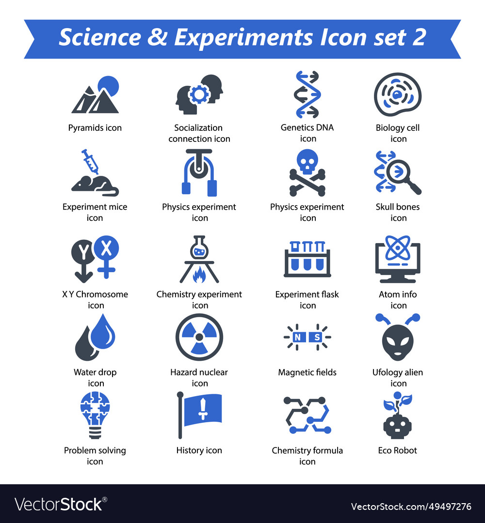 Science experiments icon set 2 Royalty Free Vector Image