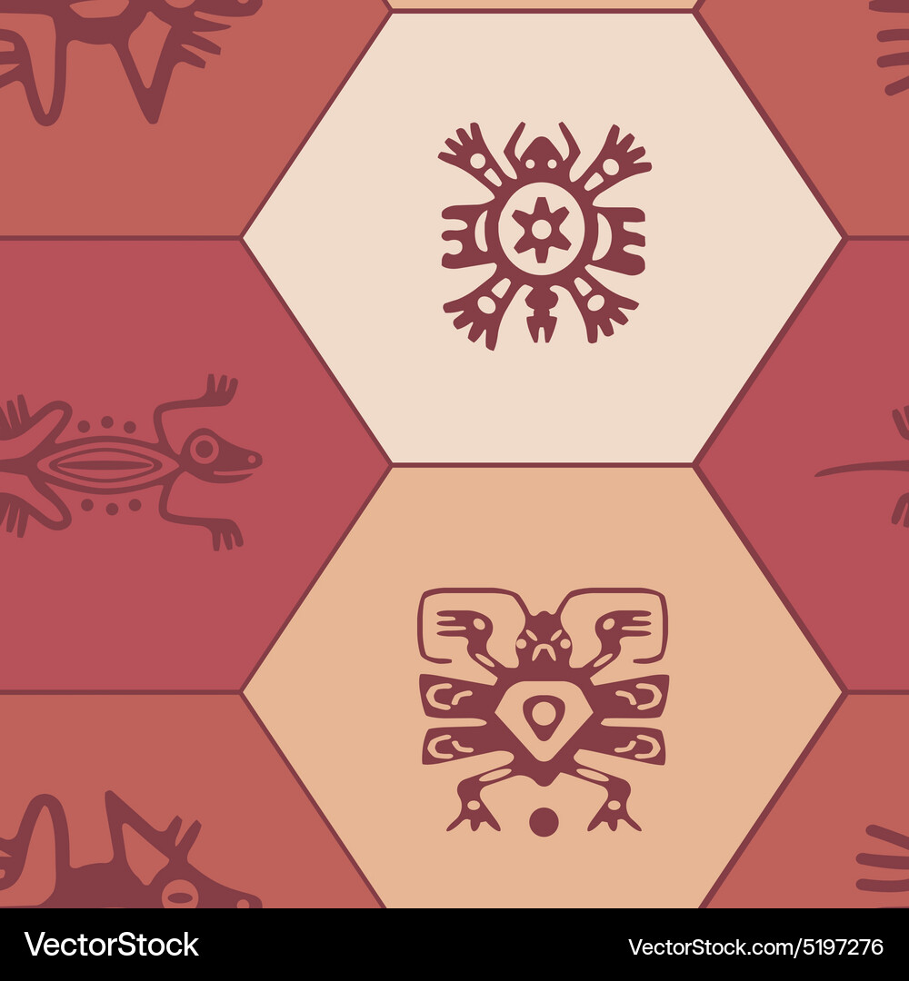 Seamless background with american indians relics Vector Image