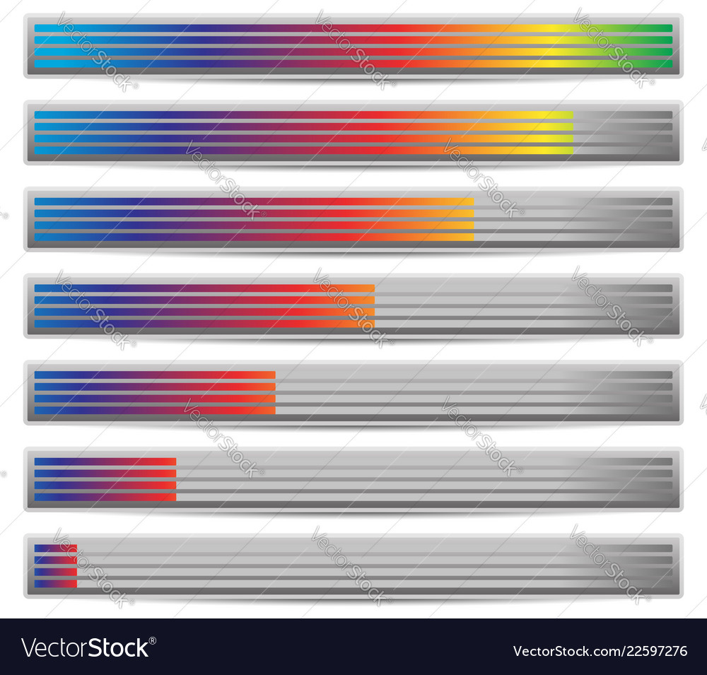 Set of progress loading bars preloaders Royalty Free Vector Set of progress loading bars preloaders Royalty Free Vector