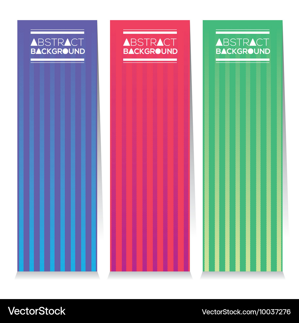 Set of three abstract colorful vertical banners Vector Image