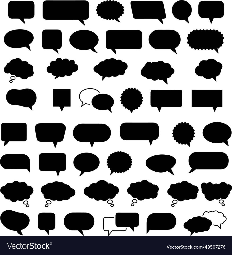 Talk or chat bubble speech set cloud Royalty Free Vector