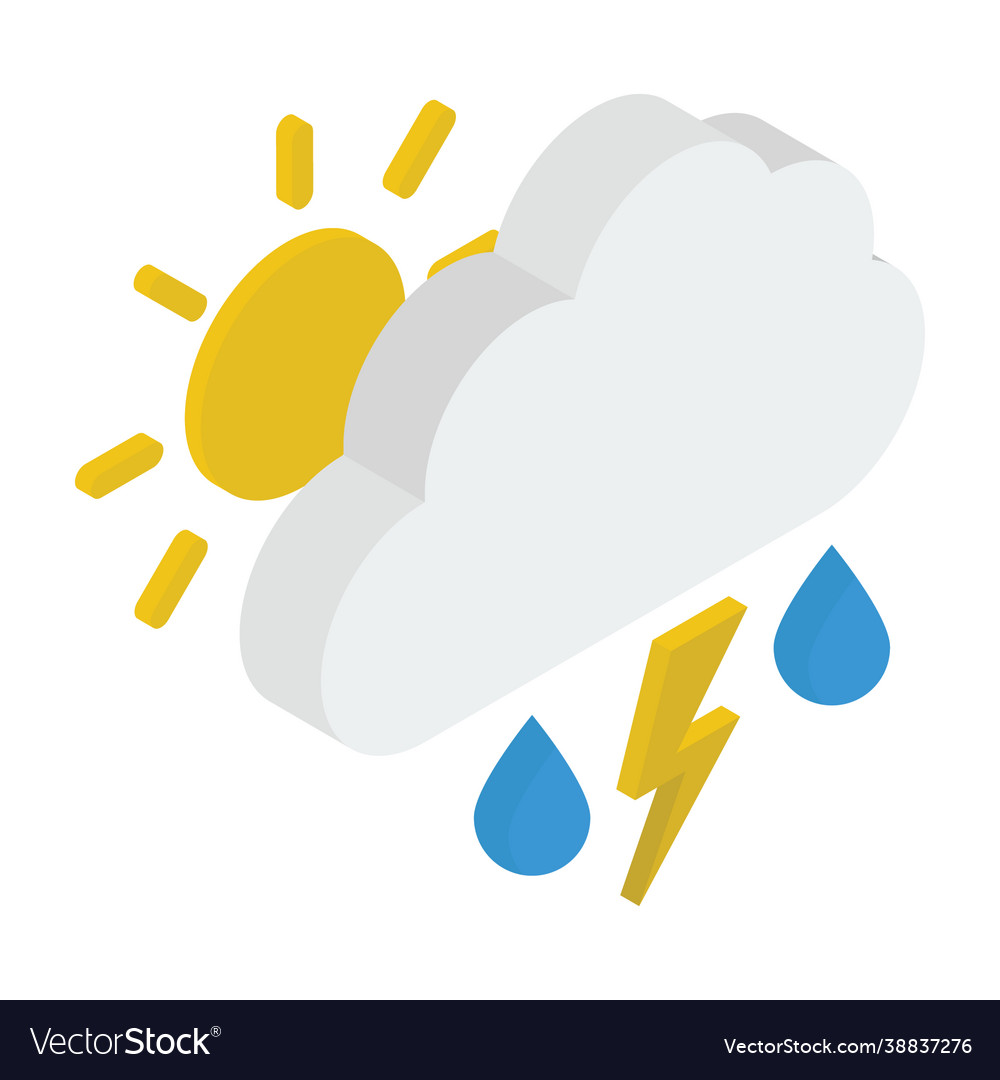 Thunderstorm isometric Royalty Free Vector Image