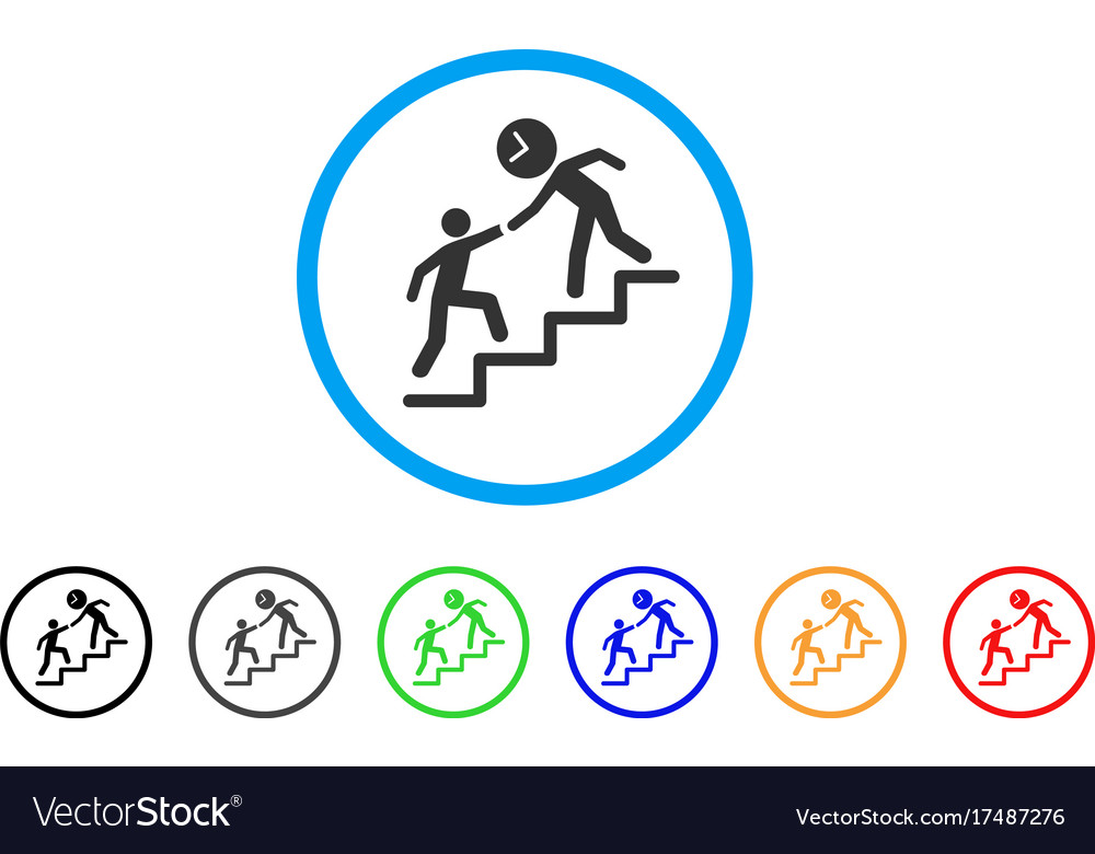 Time manager help rounded icon Royalty Free Vector Image