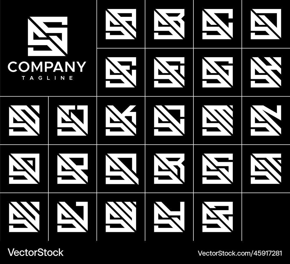 Bundle of abstract square s letter logo design Vector Image