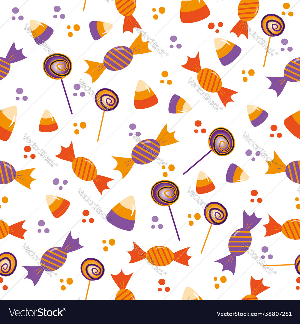 Candy seamless pattern for halloween Royalty Free Vector
