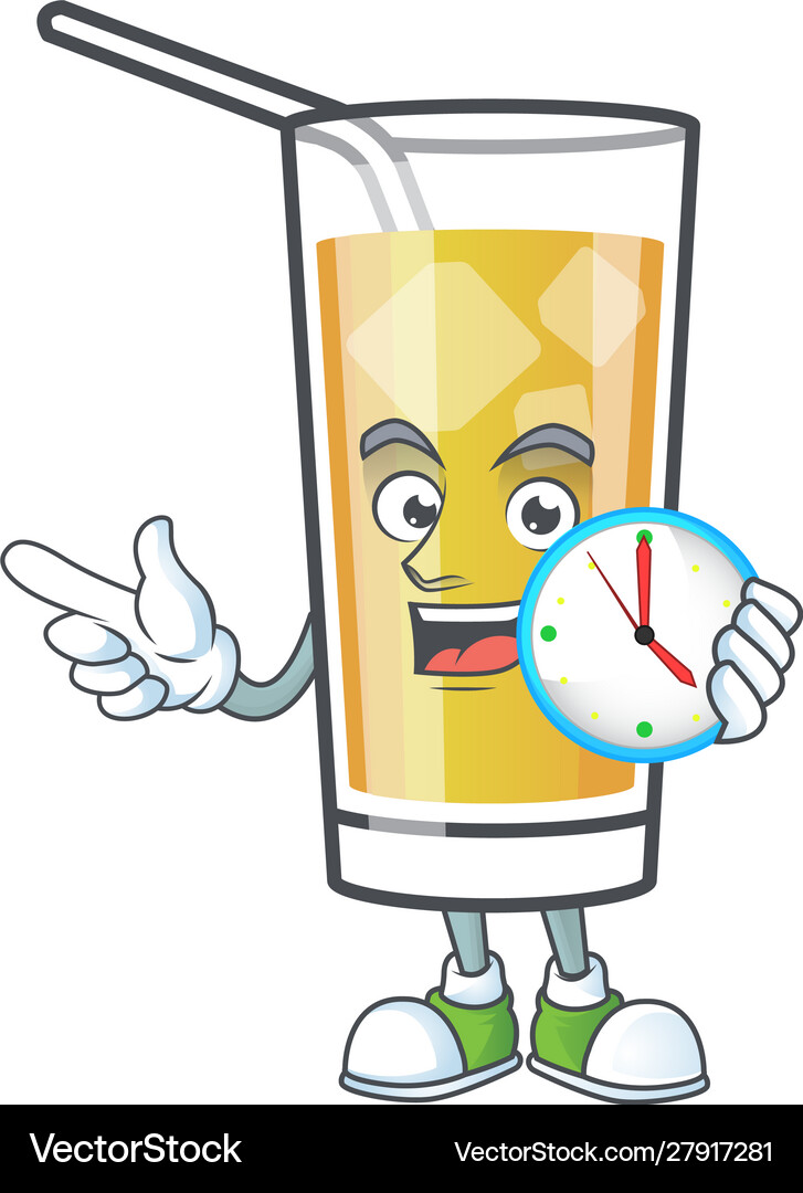 Cartoon apple cider with character with bring Vector Image