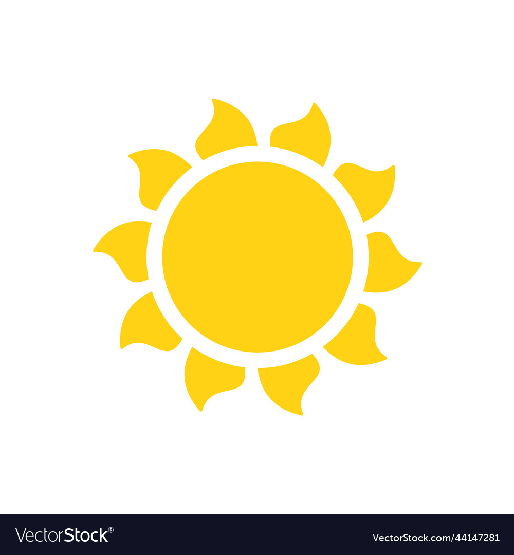 Cartoon yellow sun shining light rays to heat Vector Image Cartoon yellow sun shining light rays to heat Vector Image