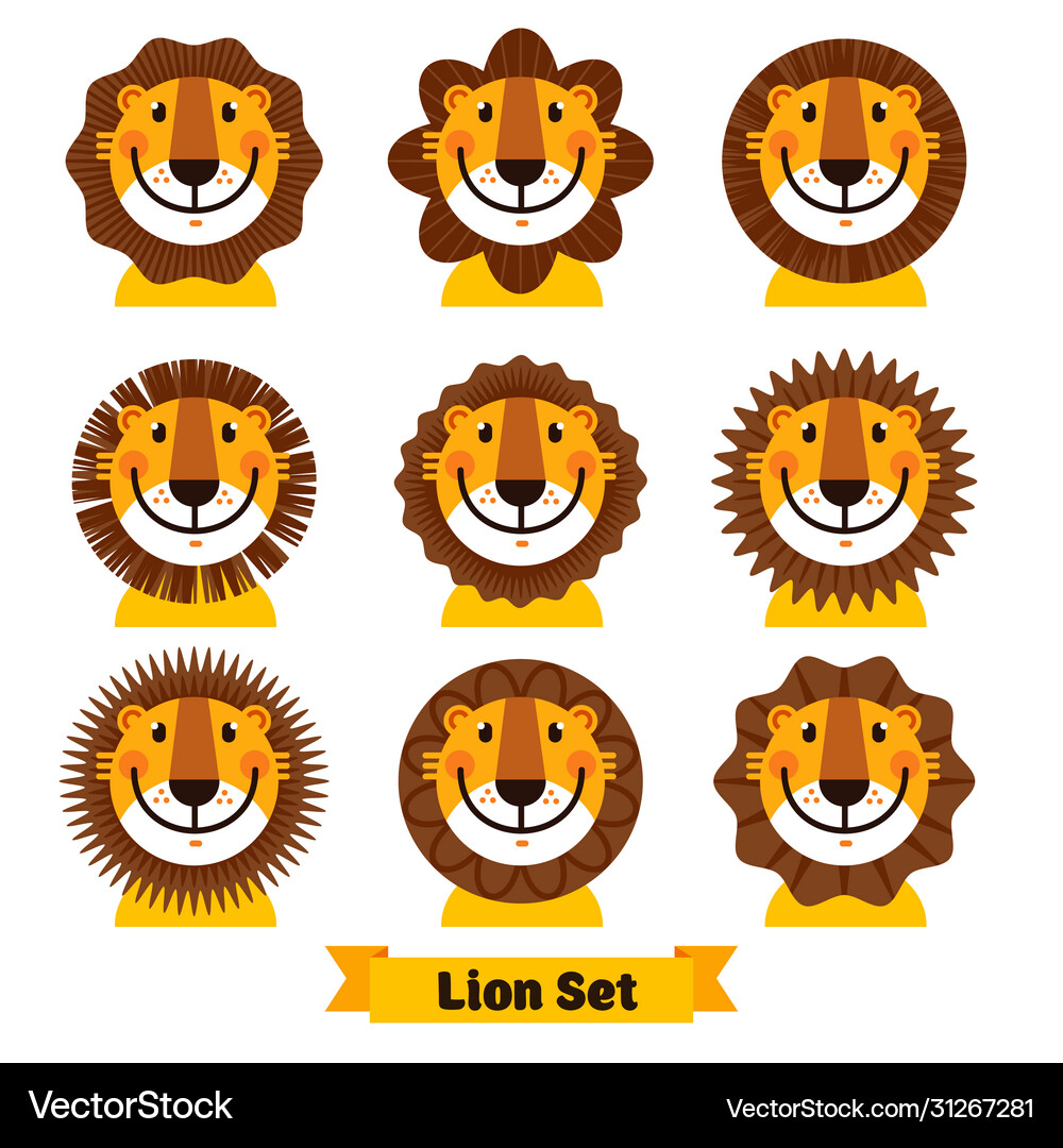 Cute african lion for logo symbol Royalty Free Vector Image