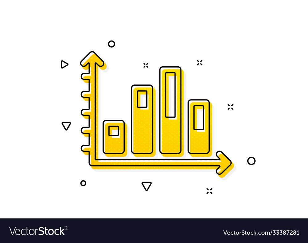 Diagram graph icon column chart sign Royalty Free Vector