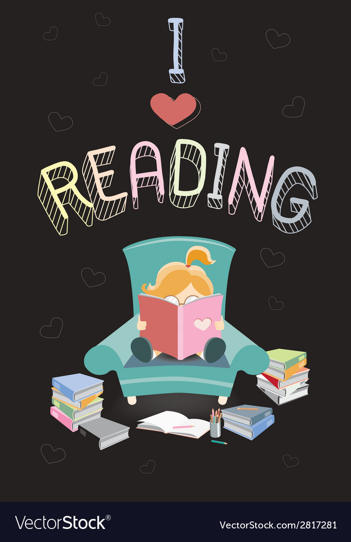 I love reading Royalty Free Vector Image - VectorStock