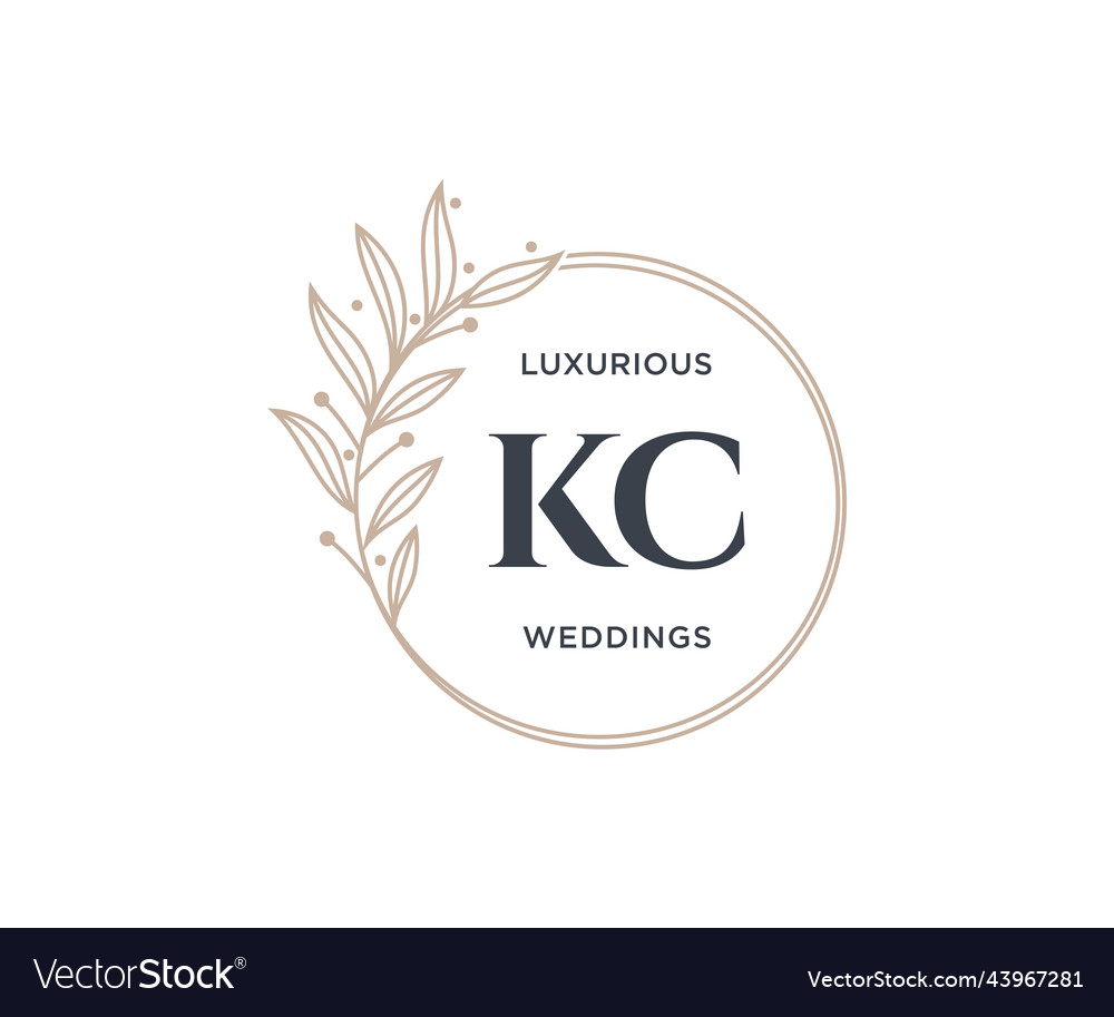 Kc initials letter wedding monogram logos Vector Image