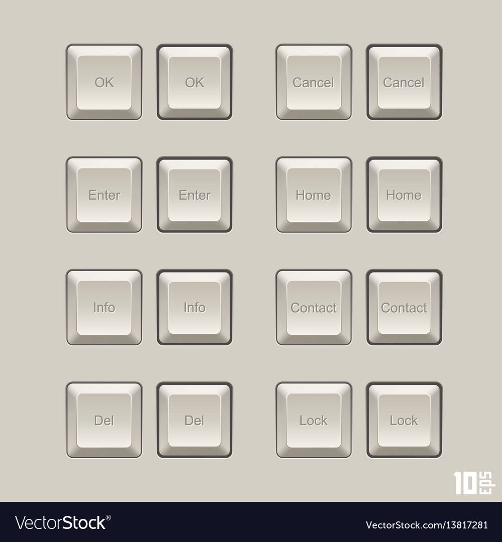 Keyboard keys set Royalty Free Vector Image - VectorStock