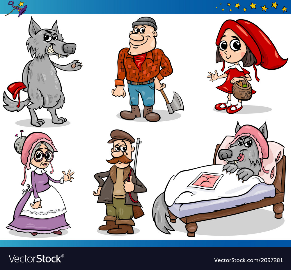 Little Red Riding Hood Characters Royalty Free Vector Image