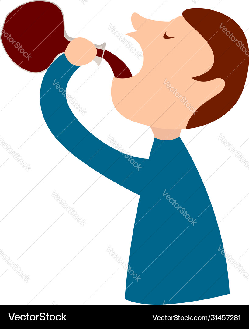 Man drinking on white background Royalty Free Vector Image