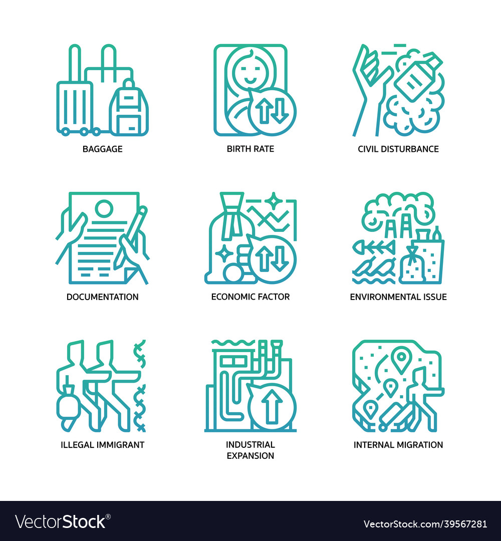 Migration icons set Royalty Free Vector Image - VectorStock
