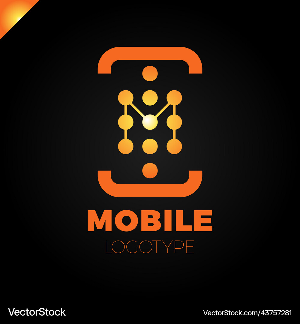 Mobile phone app letter m logo icon design Vector Image