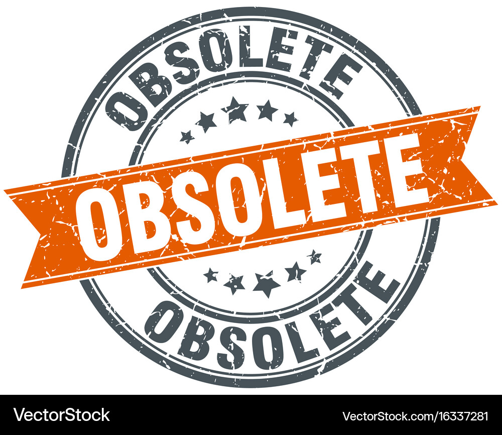 Obsolete round grunge ribbon stamp Royalty Free Vector Image
