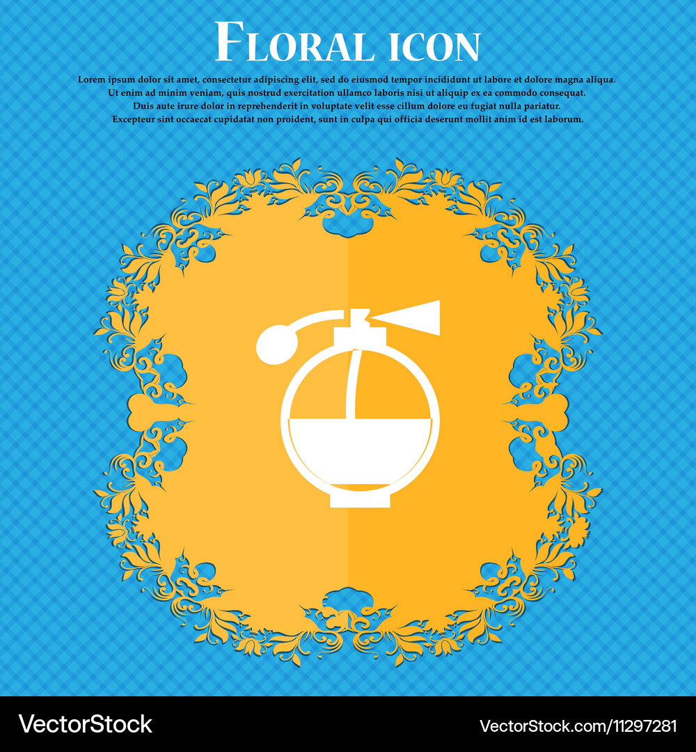 Perfume icon sign floral flat design on a blue Vector Image