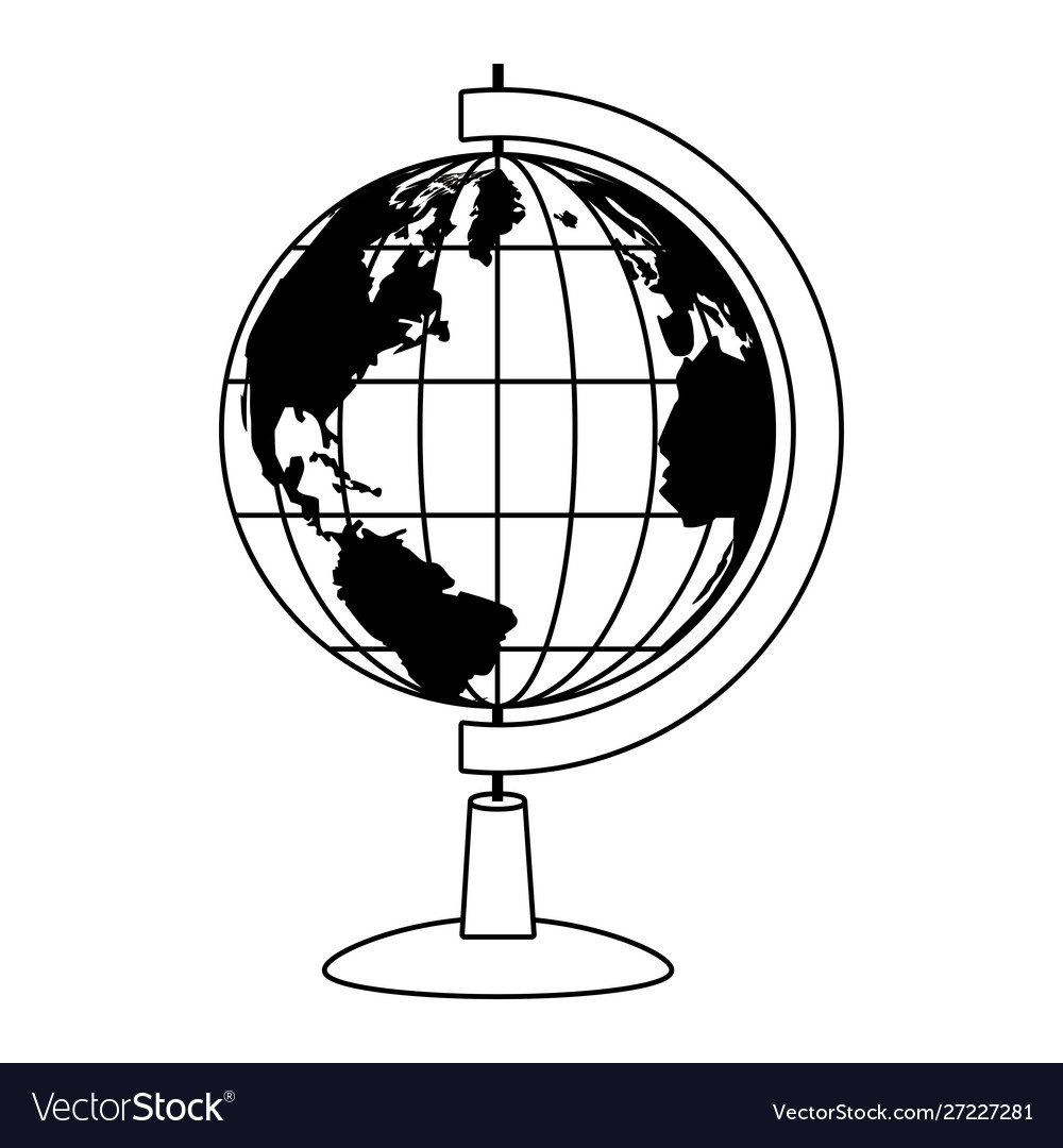 Retro World Map Navigation Icon Royalty Free Vector Image