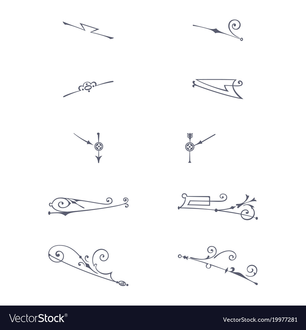 Set of decorative flourish ornaments Royalty Free Vector