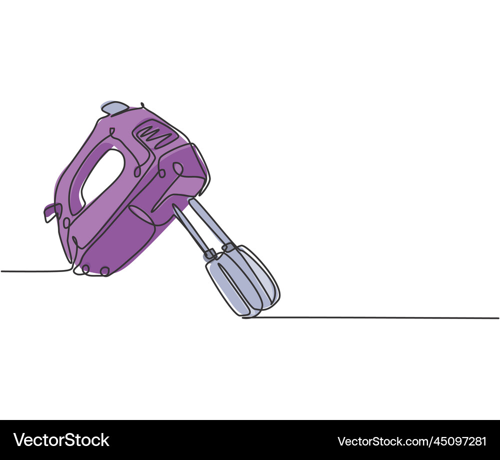 Single continuous line drawing of electric hand Vector Image