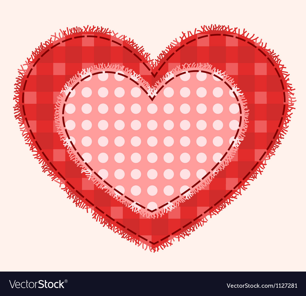 Two patchwork hearts Royalty Free Vector Image