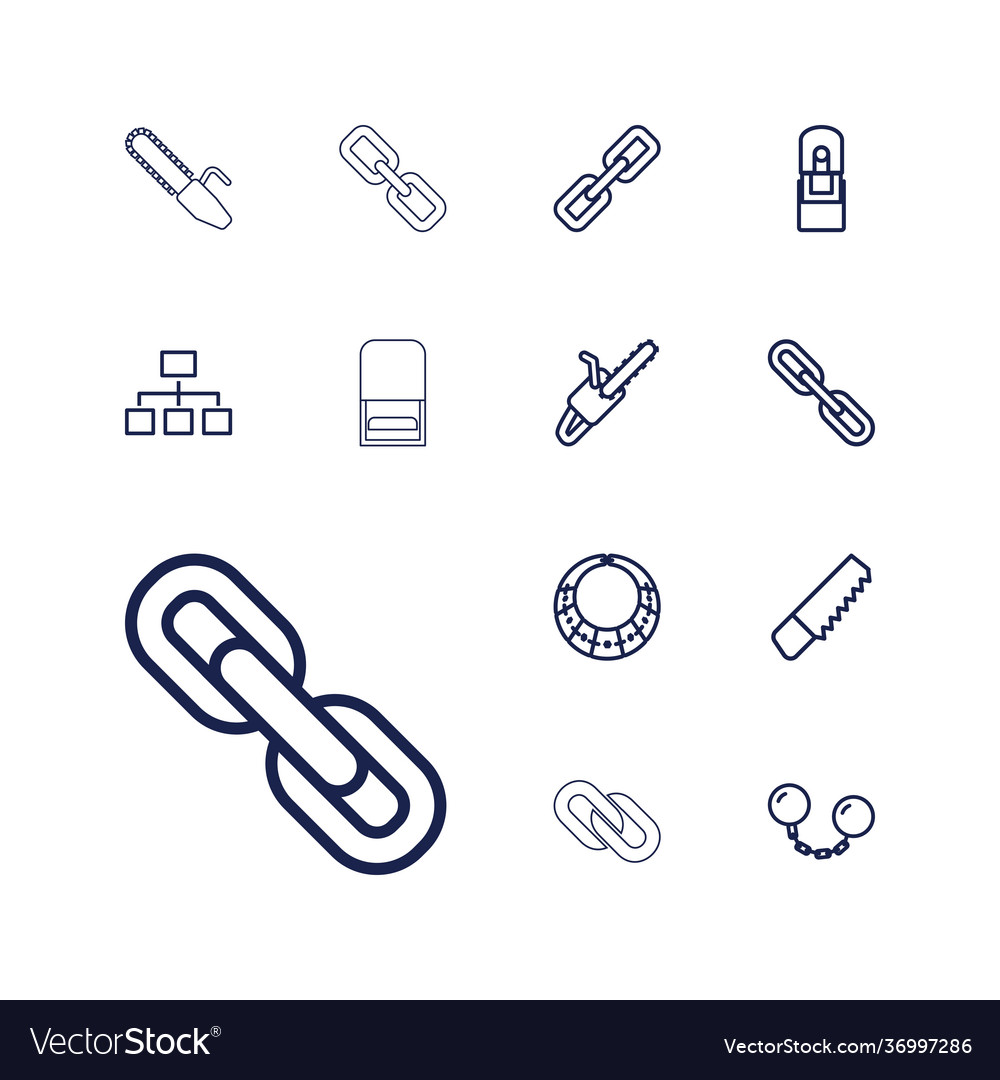 13 chain icons Royalty Free Vector Image - VectorStock