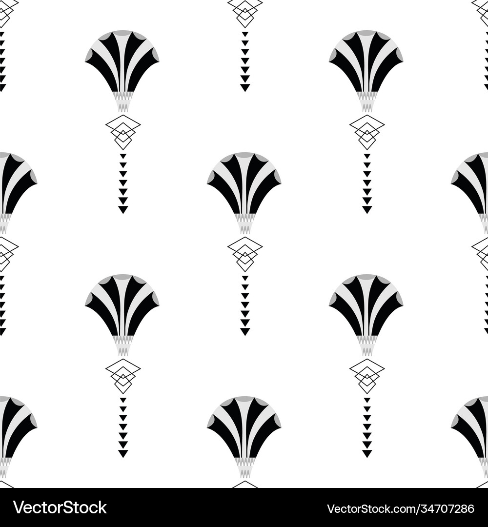 Art deco stylized fanning flower seamless Vector Image