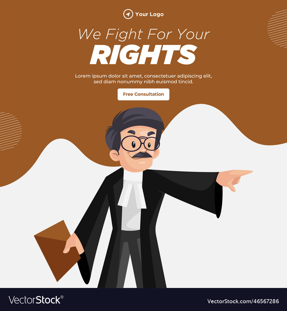 Banner design of we fight for your rights Vector Image