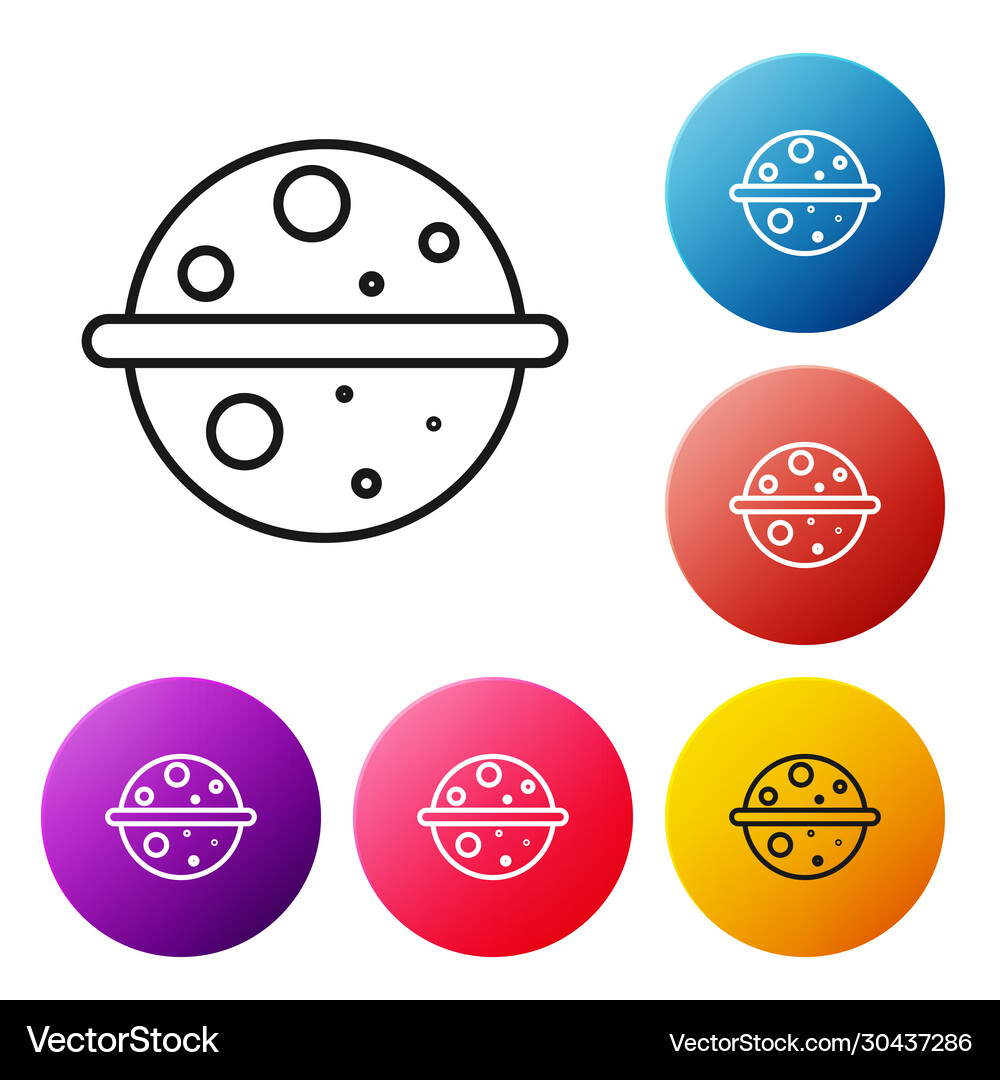 Black line planet venus icon isolated on white Vector Image
