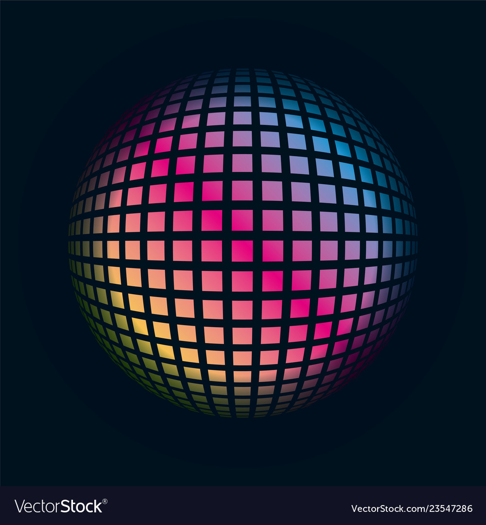 Colored grids spherical 3d background pattern Vector Image