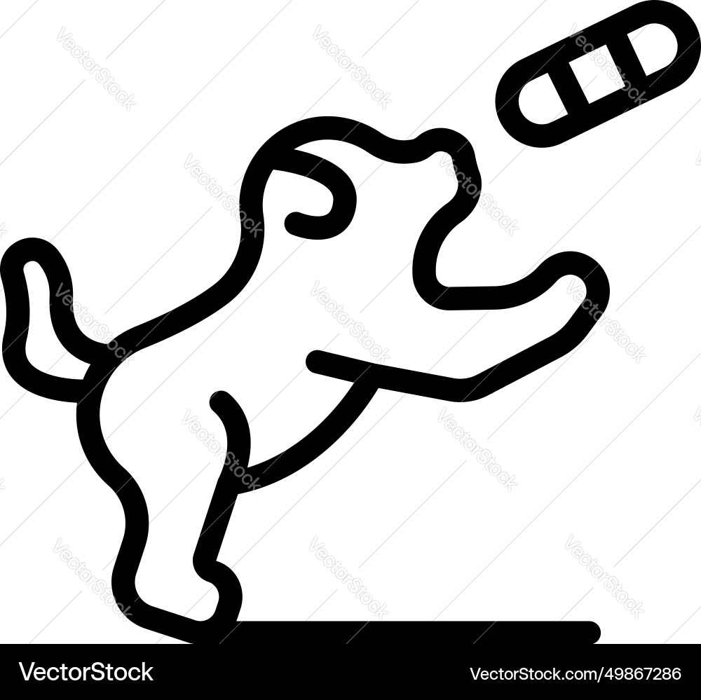 Dog training jump icon outline education Vector Image