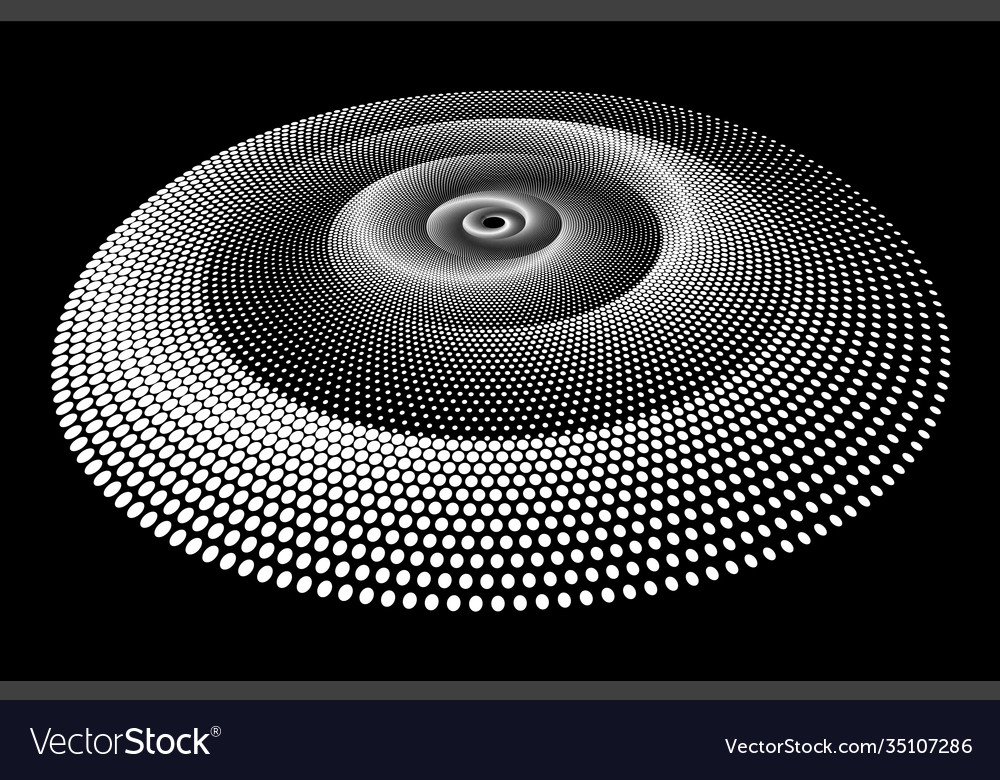 Dotted halftone spiral pattern or texture Vector Image