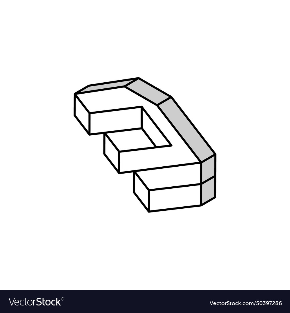 Figure impossible geometric shape isometric icon Vector Image Figure impossible geometric shape isometric icon Vector Image