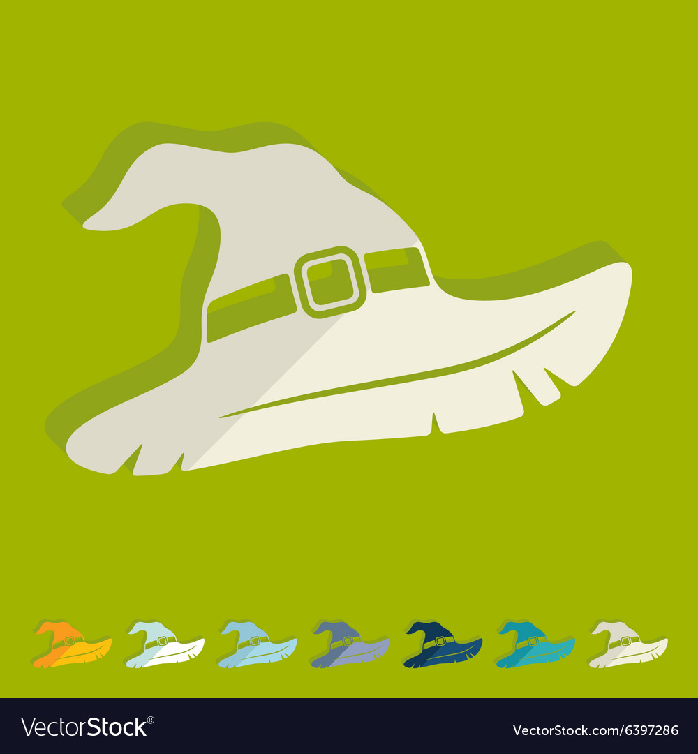 Flat design witch hat Royalty Free Vector Image