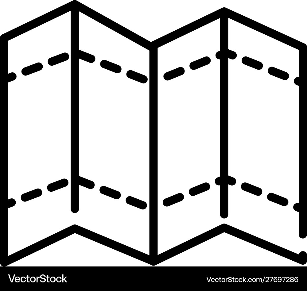 Folded map detination tourism travel thick line Vector Image