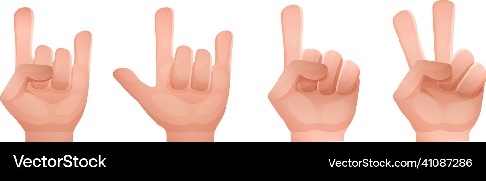 Gestures with spread fingers goat sign attention Vector Image
