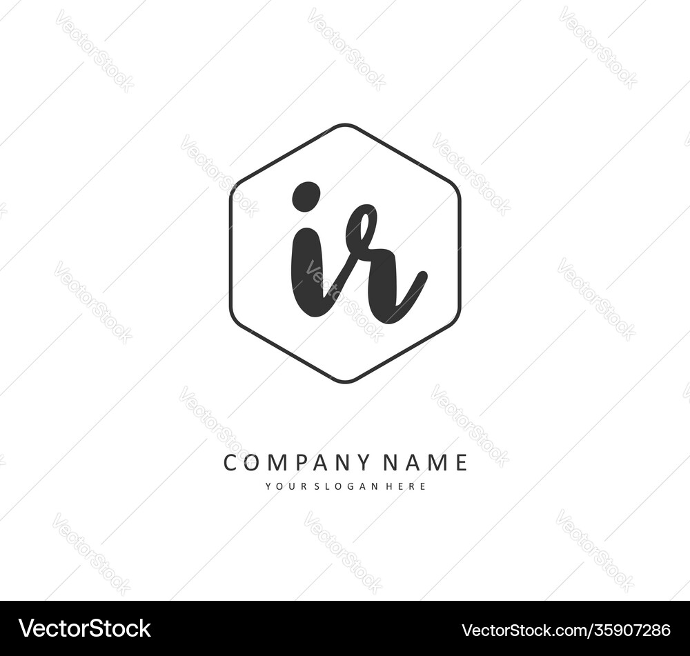 Ir initial letter handwriting and signature logo Vector Image