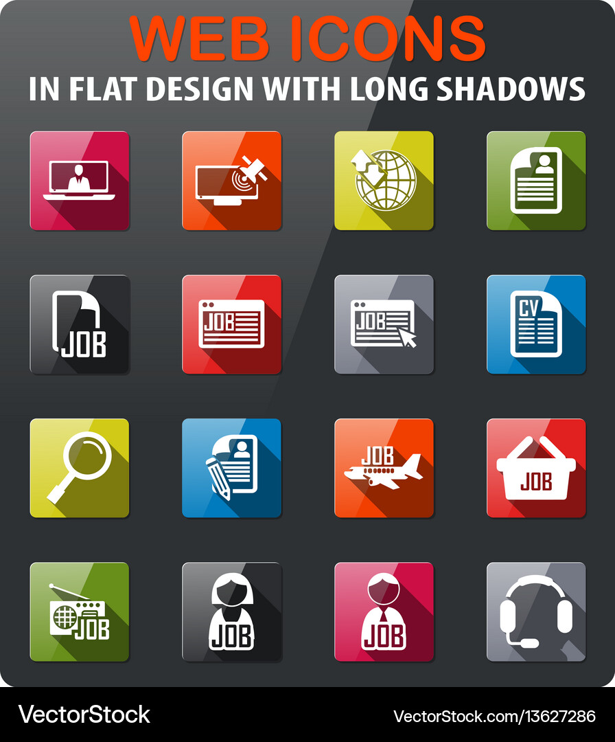 Job search icon set Royalty Free Vector Image - VectorStock