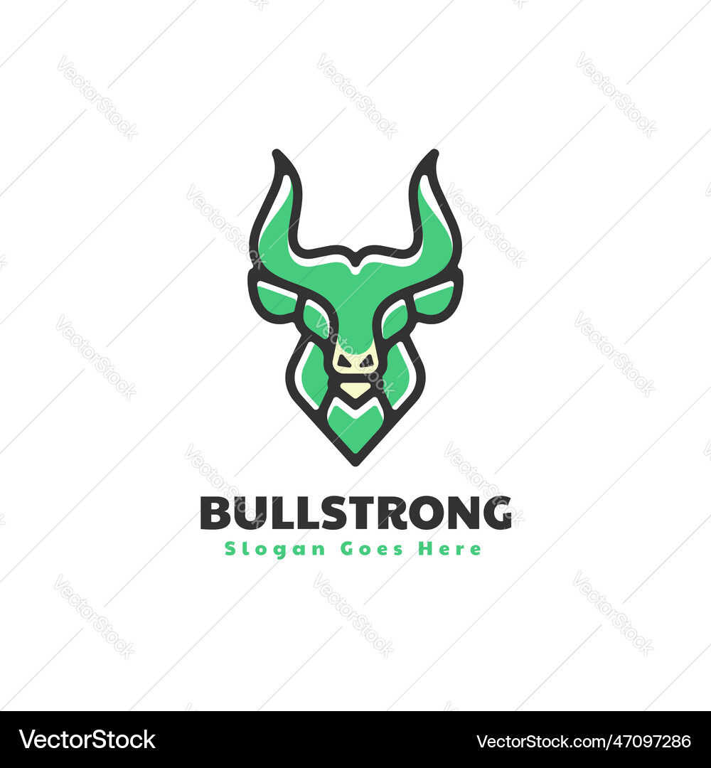Logo bull strong simple mascot style Royalty Free Vector