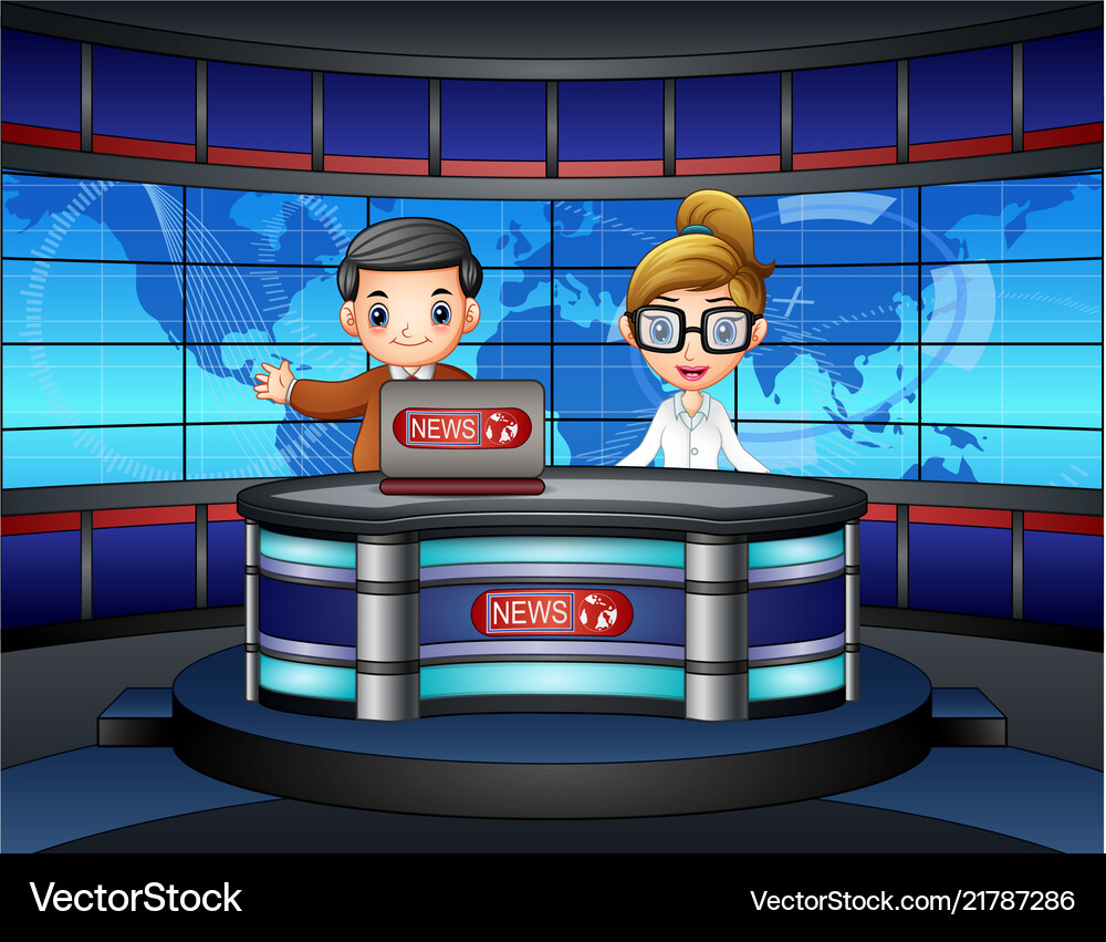 News anchor lived on television Royalty Free Vector Image