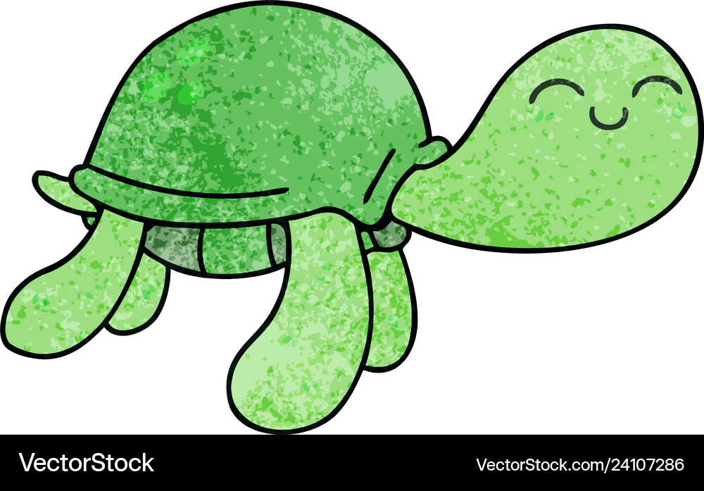 Quirky hand drawn cartoon turtle Royalty Free Vector Image
