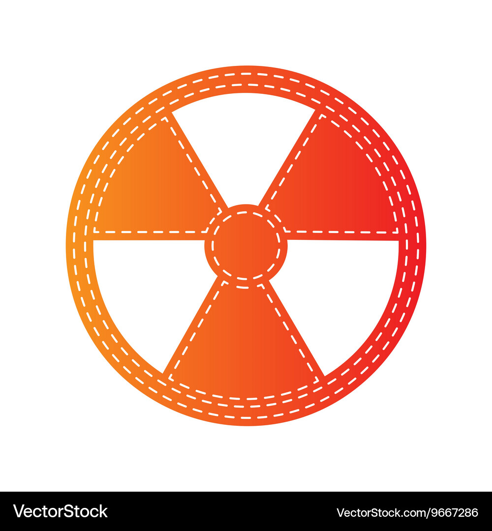 Radiation Round sign Orange applique isolated Vector Image