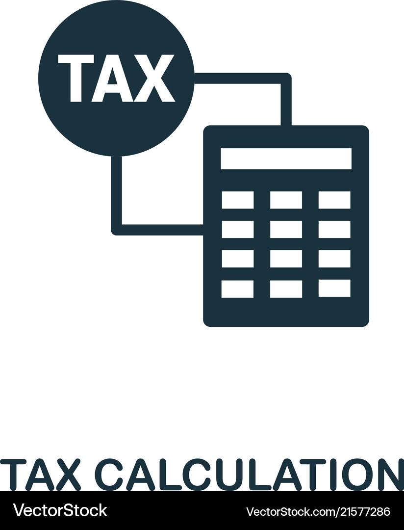 Tax calculation icon line style design from Vector Image