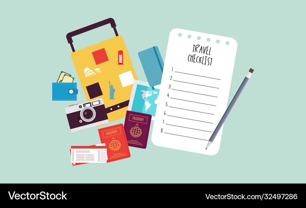 Travel Planning & Packing Icons Royalty Free Vector