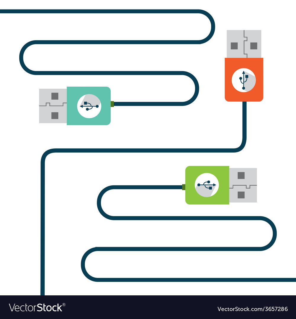 Usb connection Royalty Free Vector Image - VectorStock