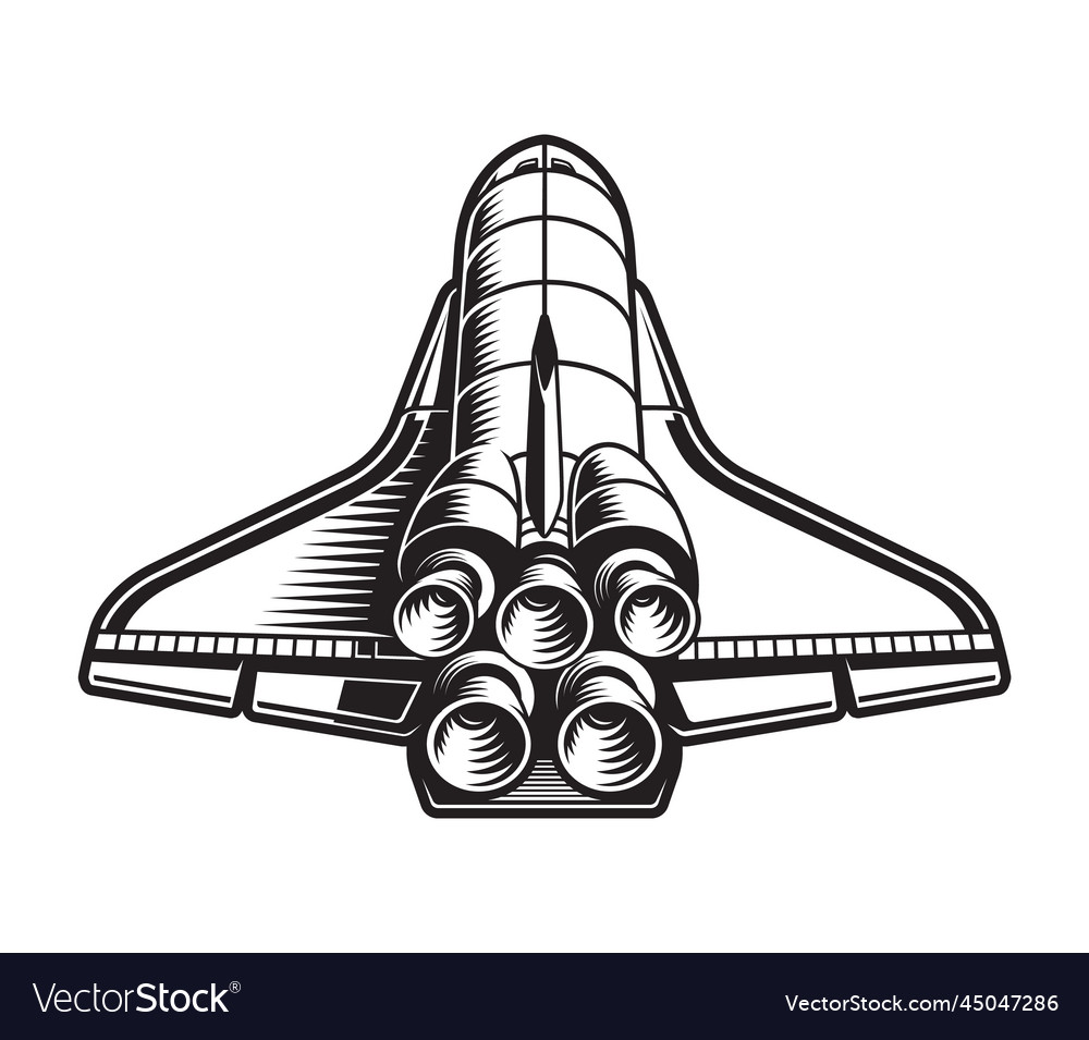 Vintage of space shuttle Royalty Free Vector Image