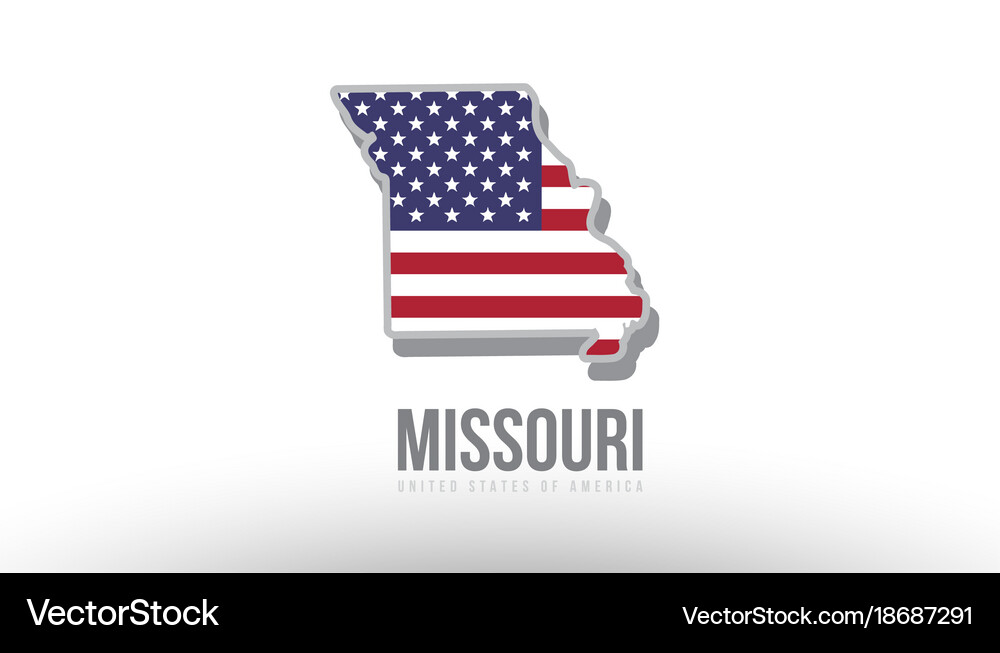 A county state with us united states flag Vector Image