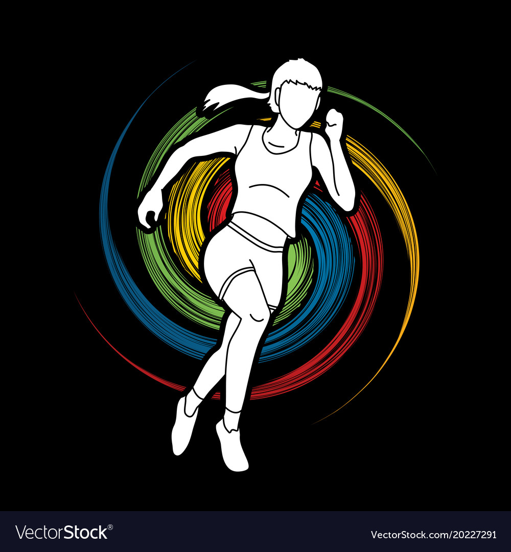 Athlete runner a woman running Royalty Free Vector Image