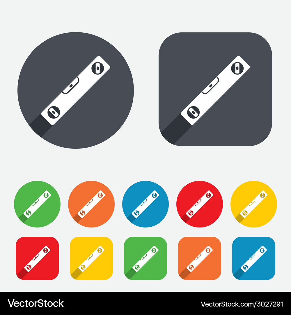 Bubble level sign icon spirit tool symbol Vector Image